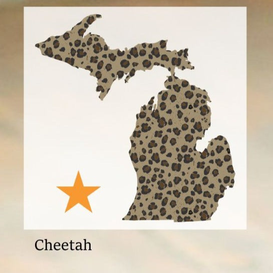 Decal // Michigan ~ Cheetah Michigan Decal – Simply Stated